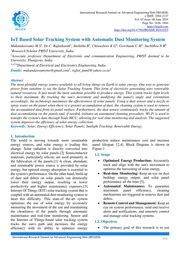 IoT Based Solar Tracking System With Automatic Dust Monitoring System International Research