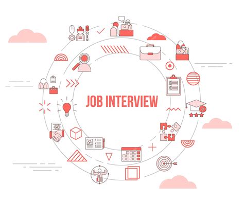 Premium Vector Job Interview Concept With Icon Set Template Banner And Circle Round Shape