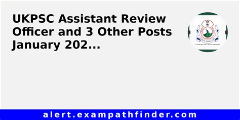 Ukpsc Assistant Review Officer And 3 Other Posts January 2026