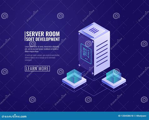 Computer Technology And Data Science Concept Datacenter With Database Icon Cloud Storage Of