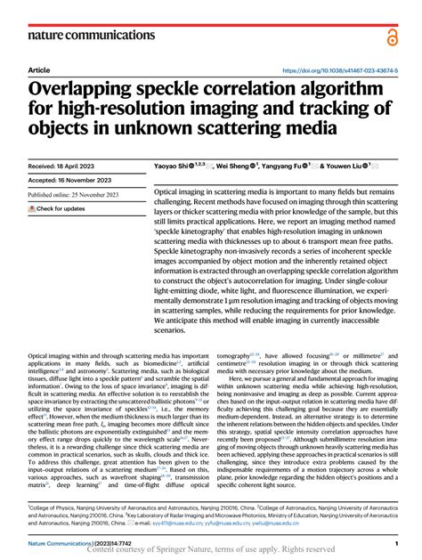 Pdf Overlapping Speckle Correlation Algorithm For High Resolution Imaging And Tracking Of