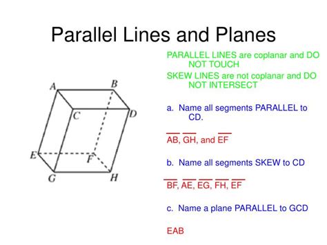 PPT Lesson AIM Segments Rays Parallel Lines And Planes PowerPoint Presentation ID