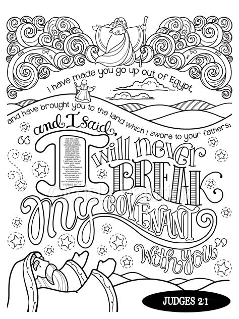 Judges 2 1 Coloring Page In Two Sizes 8 5x11 Bible Journaling Tip In