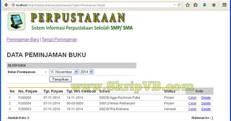 Skripsi Program Perpustakaan Berbasis Web Dengan PHP Dan MySQL