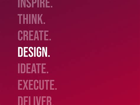 Inspire Think Create Design Ideate Execute Deliver By Niv For