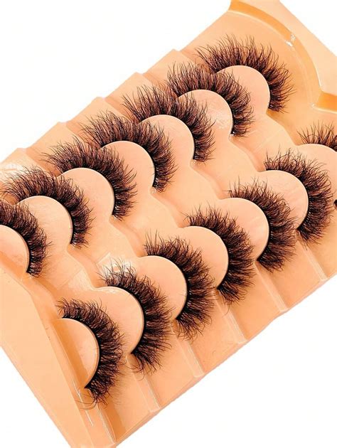 7 Pairs Pack Thick Curly Fluffy Volume False Eyelashes Mink Lashes Cat