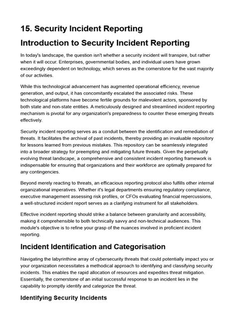 15 Security Incident Reporting Pdf Malware Security