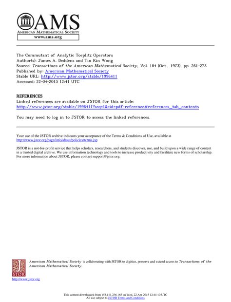 PDF The Commutant Of Analytic Toeplitz Operators