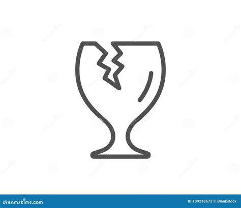 Fragile Package Line Icon Delivery Service Stock Vector