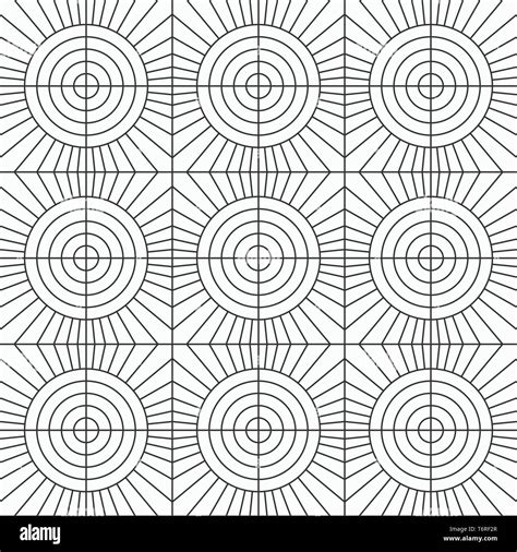 Abstract Seamless Pattern Created From Circles And Lines Modern Stylish Linear Texture