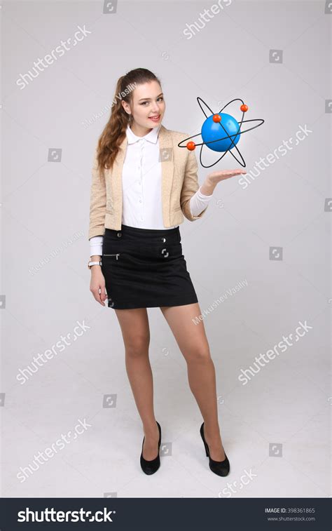 Woman Scientist Atom Model Research Concept Stock Photo Shutterstock