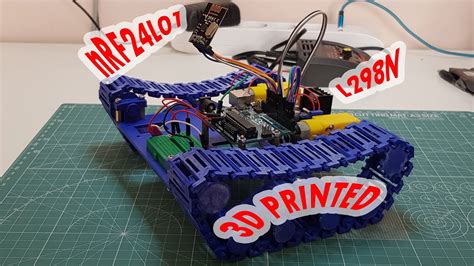 D Printed Remote Control Mini TRACKED TANK Assembly Programming Testing NRF L L N