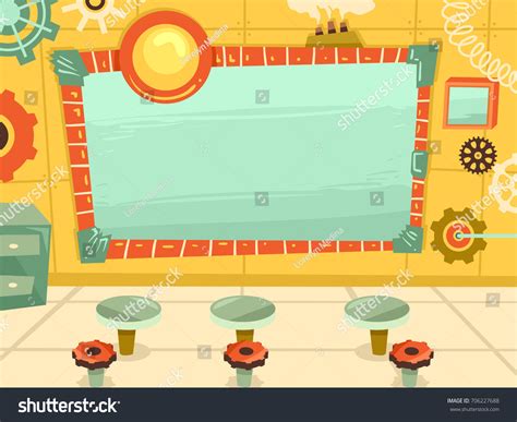 Colorful Background Illustration Featuring Steampunk Themed Stock