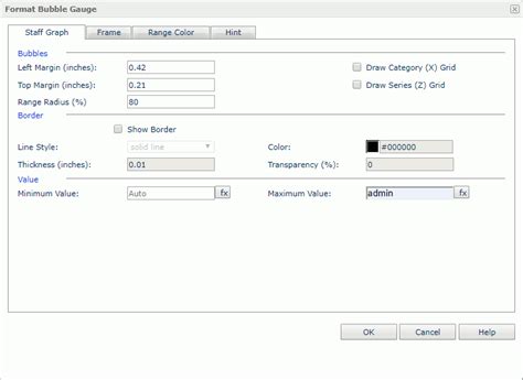 Format Bubble Gauge Dialog Box Properties Logi Analytics