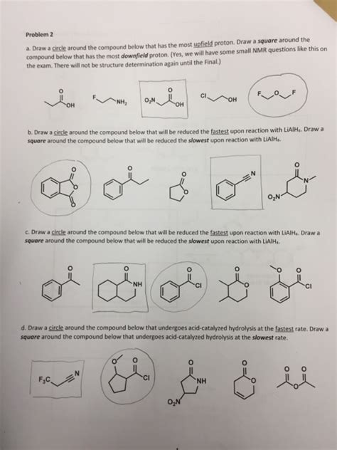 Solved Problem A Draw A Circle Around The Compound Below Chegg