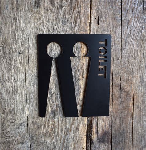 Unisex Toilet Door Sign Gender Neutral Bathroom Sign Toilet Etsy
