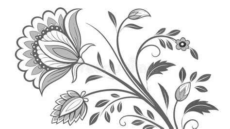 Floral Ornament Design Decorative Botanical Element And Nature Flourish And Elegant Motif