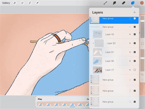 Crocheting Hands Rotoscope Animation Using Procreate