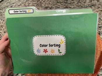 Color Sorting File Folder Printable By GingerSpiceDesigns TPT