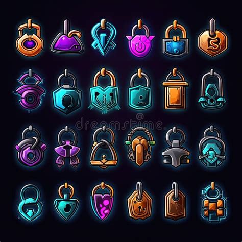 Ui Lock Key Game Ai Generated Stock Illustration Illustration Of Retro Lock