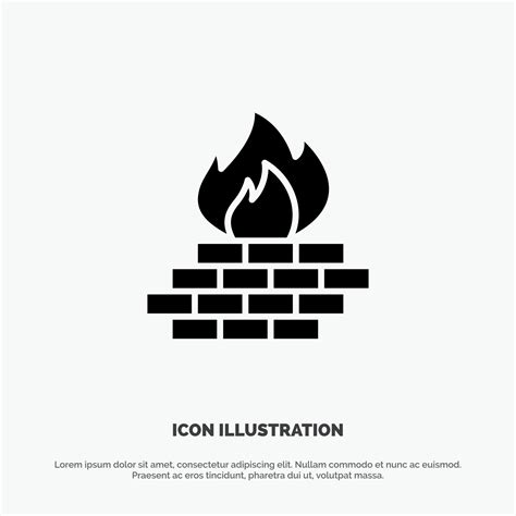 Antivirus Computer Firewall Network Security Solid Glyph Icon Vector