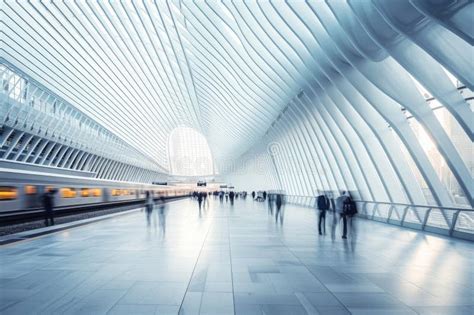 Urban Transportation Inside The Train Station Resplendent Stock Image