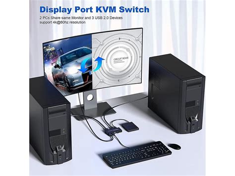 Kvm Switch Displayport 2 Port Displayport Kvm Switch Two Computers One Monitor Switch To