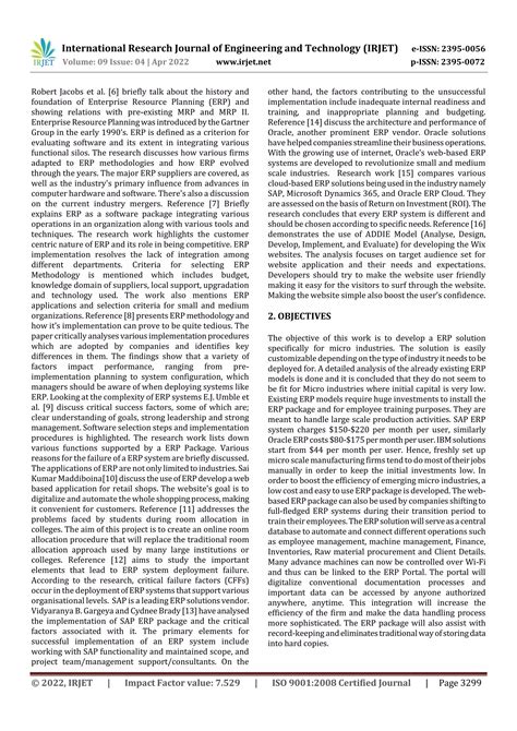 digitalization of operations of micro industries using web based erp
