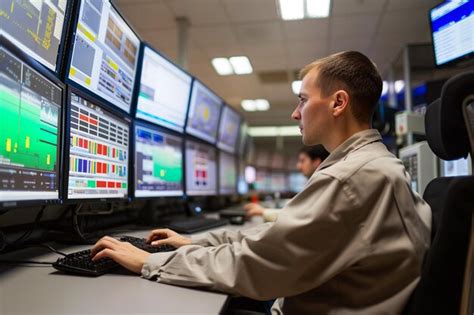 Premium Ai Image Security Expert Monitoring Data On Multiple Computer