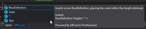Xaml Intellisense Mfractor Documentation