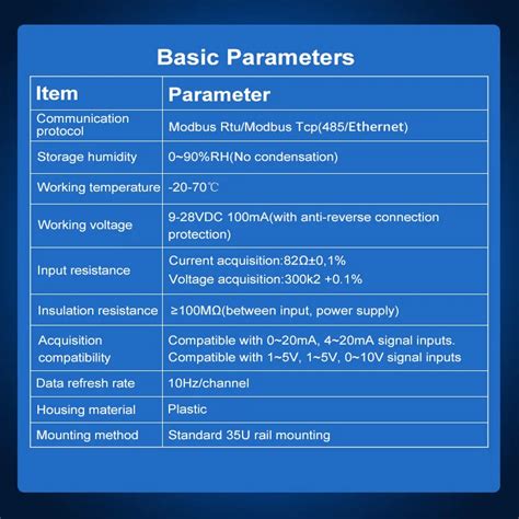 Huaqingjun 16 Channel Dual Ethernets Analog Input Module 0 10V Modbus RTU Modbus TCP Supports