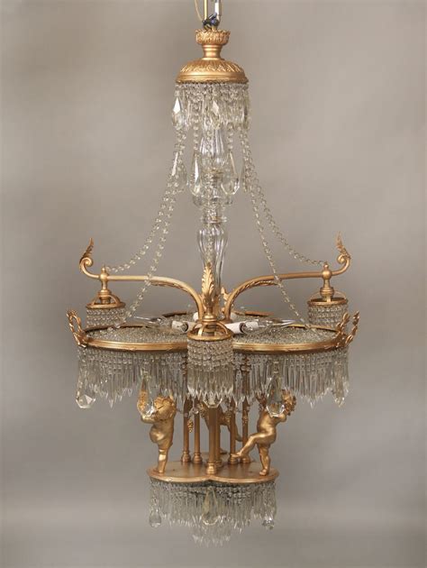 A Wonderful Early Th Century Gilt Bronze And Crystal Thirteen Light Chandelier Charles
