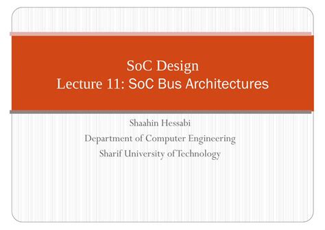 pdf soc design lecture 11 soc bus architectures sharifce sharif