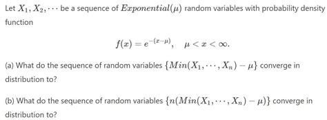 Solved Let X X be a sequence of Exponential μ random Chegg