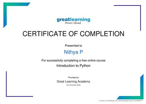 Nithya P On Linkedin Python Greatlearning Certified