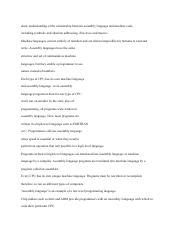 Assembly Notes Pdf Show Understanding Of The Relationship Between Assembly Language And