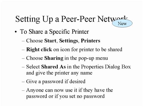 setting up a peer peer network