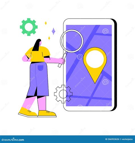 Mobile Tracking Soft Abstract Concept Vector Illustration Stock Vector