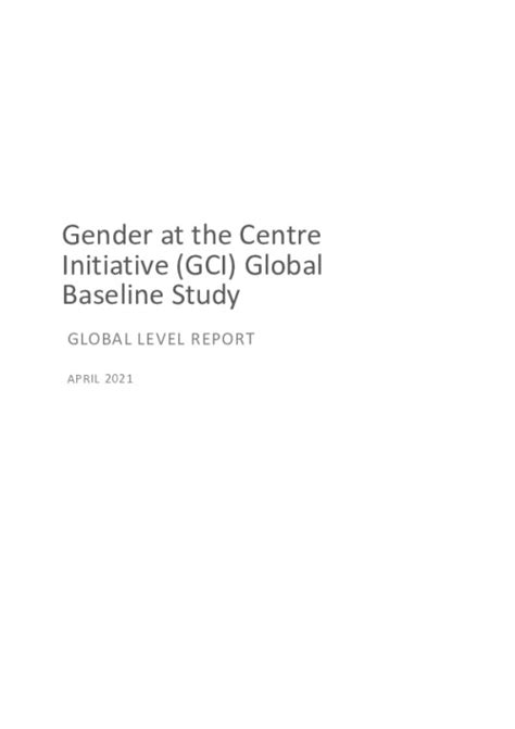 Gender At The Centre Initiative Gci Global Baseline Study Ungei Gender At The Centre Initiative Gci Global Baseline Study Ungei