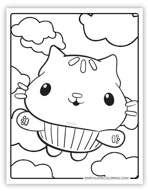 Gabbys Dollhouse Coloring Page Cakey