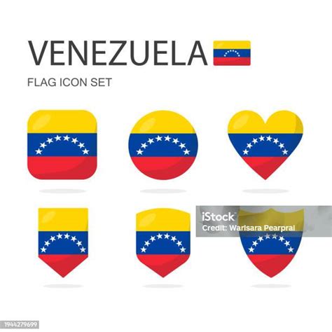 베네수엘라 3d 깃발 아이콘 6 모양 모두 흰색 배경에 고립되어 있습니다 0명에 대한 스톡 벡터 아트 및 기타 이미지 0명 3차원 형태 국기 Istock