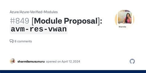 Module Proposal Avm Res Vwan Issue Azure Azure Verified Modules GitHub