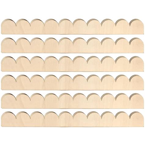 6 Pack Unfinished Scalloped Wood Border Trim Decorative Wood Trim
