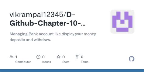 Github Vikrampal12345d Github Chapter 10 Bank Account1py Managing