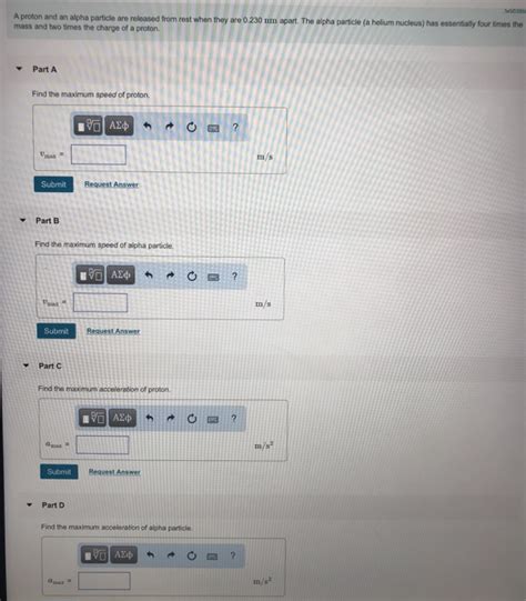 Solved A Proton And An Alpha Particle Are Released From Rest Chegg