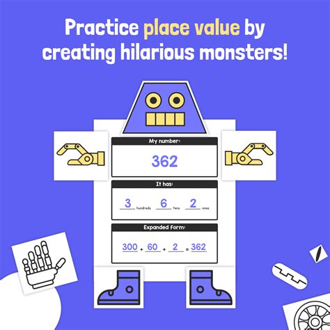 Place Value Craft Robot Place Value Activity Expanded Form Place