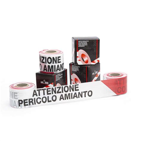 Nastro Segnaletico Attenzione Pericolo Amianto Polietilene Nastri