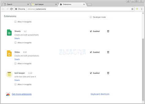 Remove The Text Keeper Chrome Extension