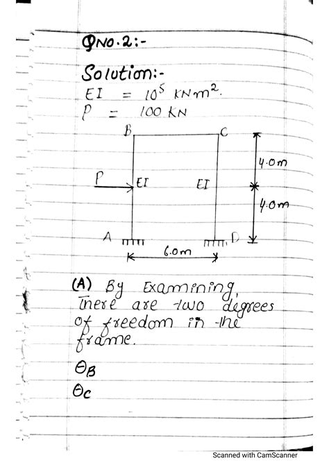 SOLUTION Structural Analysis Of Frame Using Slope Deflection Method Studypool