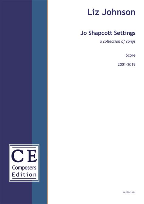 Jo Shapcott Settings Composers Edition